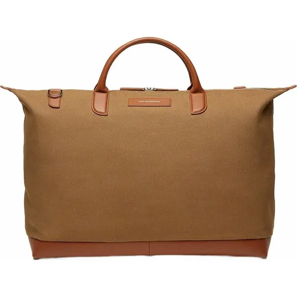 WANT Les Essentiels Hartsfield Organic Cotton Canvas Weekender Bag - Dark Camel