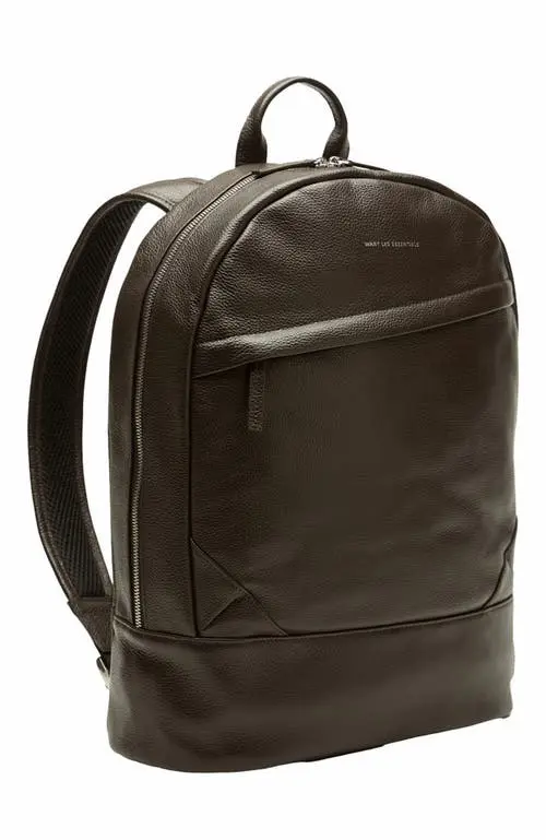 WANT Les Essentiels Kastrup Pebble-grained Leather Backpack - Dark Brown