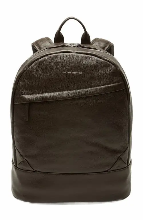 WANT Les Essentiels Kastrup Pebble-grained Leather Backpack - Dark Brown