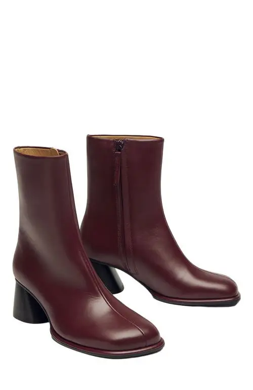 WANT Les Essentiels Holton Leather Heeled Boots - Dark Cherry