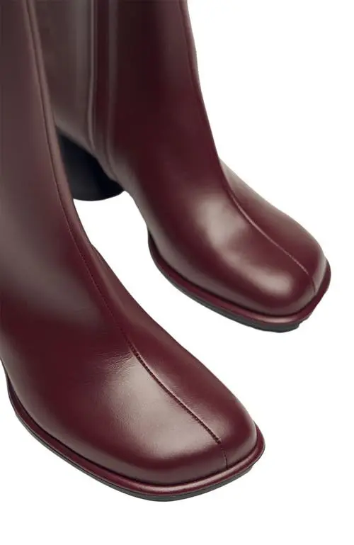 WANT Les Essentiels Holton Leather Heeled Boots - Dark Cherry