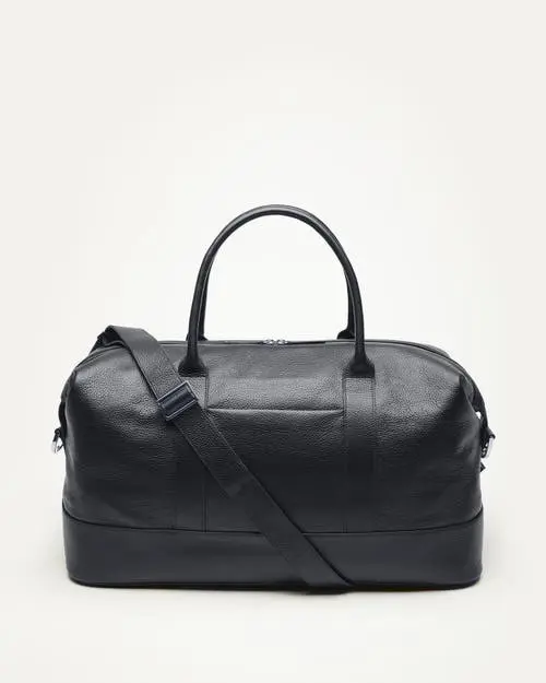WANT Les Essentiels Kelowna Pebble-grained Leather Weekender Bag - Navy