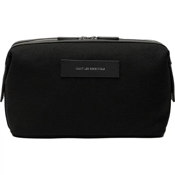 WANT Les Essentiels Kenyatta Organic Cotton Canvas Toiletry Bag - Black