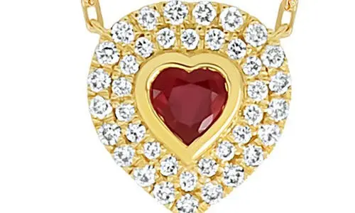 Bony Levy Ruby And Diamond Heart Pendant Necklace
