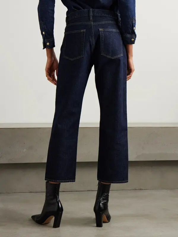 FRAME The Hang Cropped Straight-leg Jeans - Blue