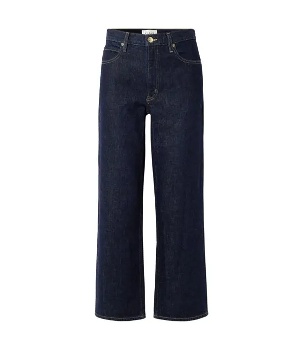 FRAME The Hang Cropped Straight-leg Jeans - Blue