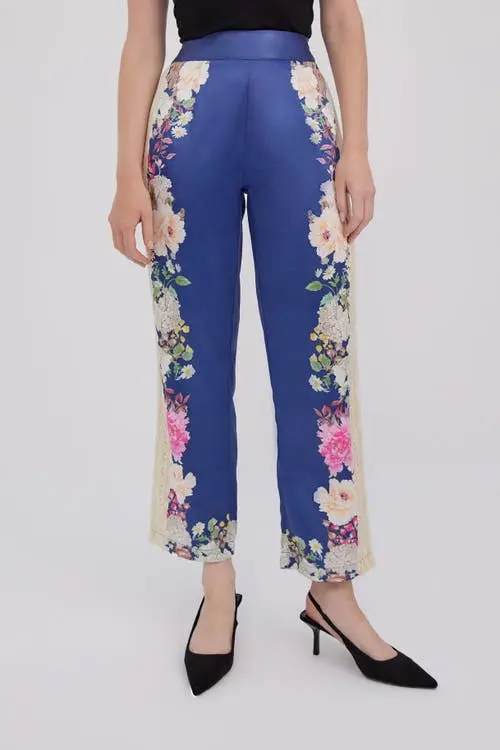 RAISHMA Amora Trousers With Floral Print - Blue