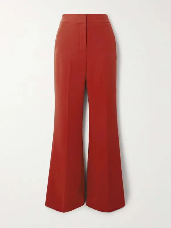 Veronica Beard Lebone Pleated Crepe Straight-leg Trousers