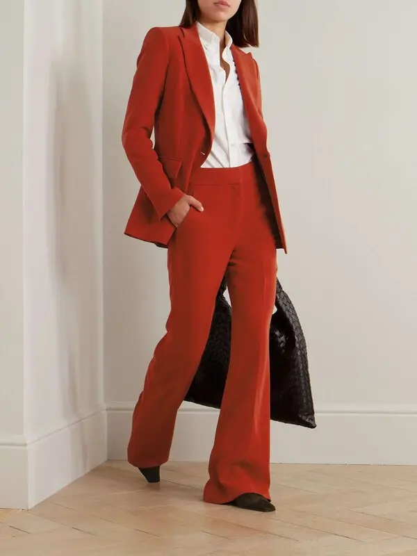 Veronica Beard Lebone Pleated Crepe Straight-leg Trousers