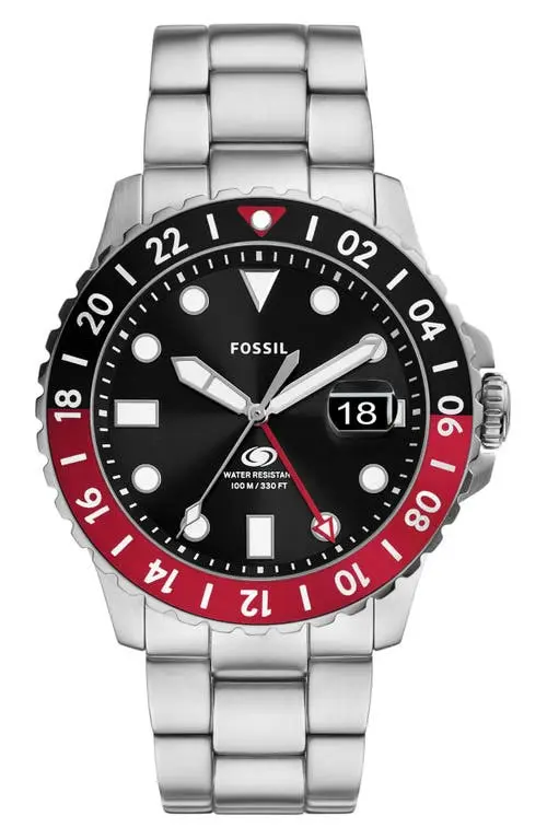 Fossil Gmt Bracelet Watch - Silver