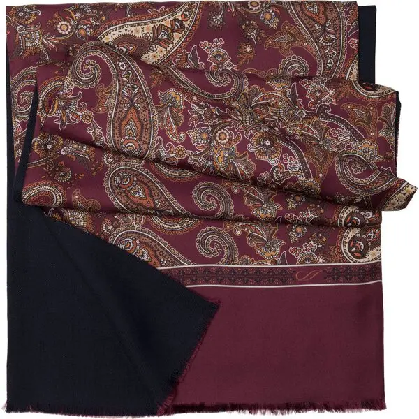 ELIZABETTA Veneziawool Backed Silk Scarf For - Burgundy