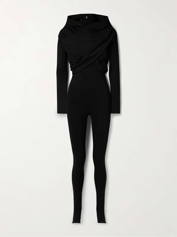 SALON 1884 Nova Convertible Silk-jersey Turtleneck Jumpsuit
