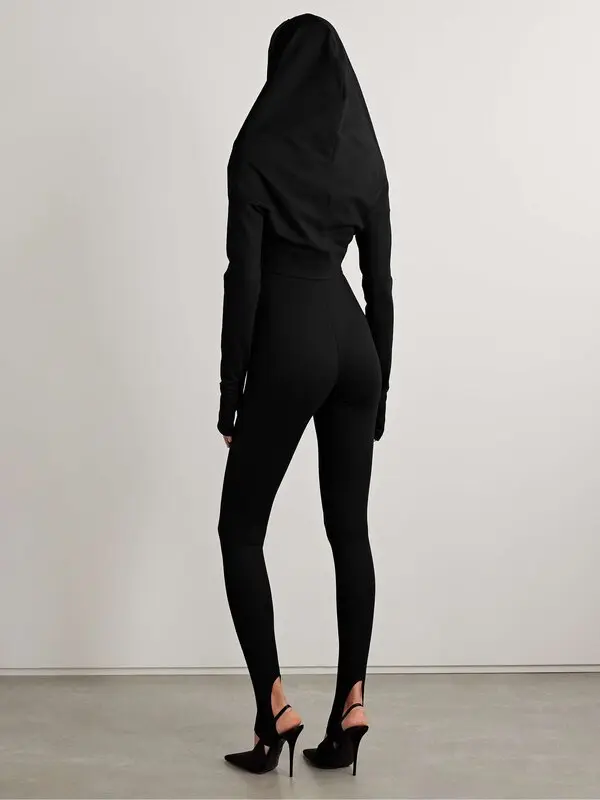 SALON 1884 Nova Convertible Silk-jersey Turtleneck Jumpsuit