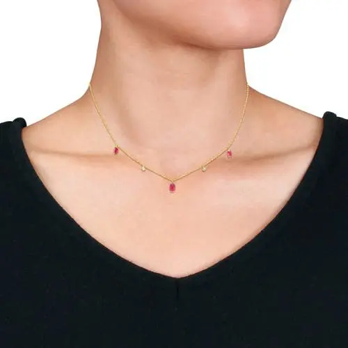 JULIANNA B. 10k Yellow Gold And Diamond Station Necklace