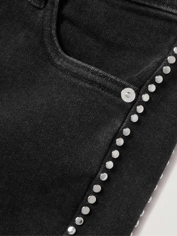 FRAME Le Sleek Embellished Jeans - Black