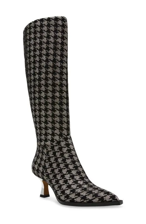 Betsey Johnson Pamella Knee High Boots - Black/silver