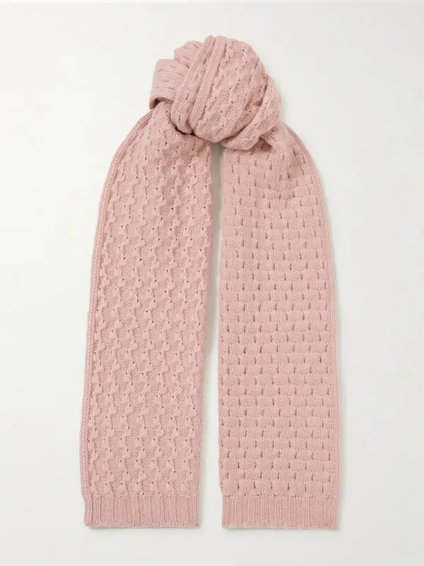 Loro Piana Valle Open-knit Cashmere Scarf - Pink