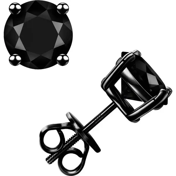 DONATELLO GIAN Sterling Silver Stud Earrings - Black