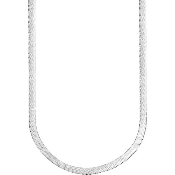DONATELLO GIAN Sterling Thick Herringbone Chain Necklace - Silver