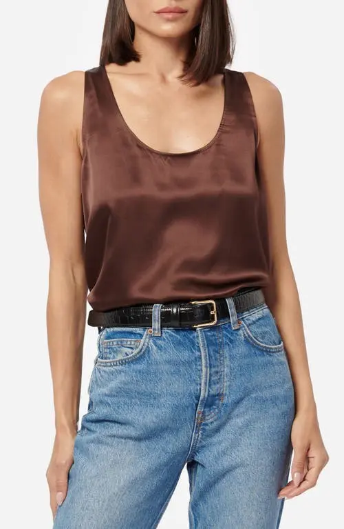 Cami Nyc Jane Silk Charmeuse Tank - Chocolate