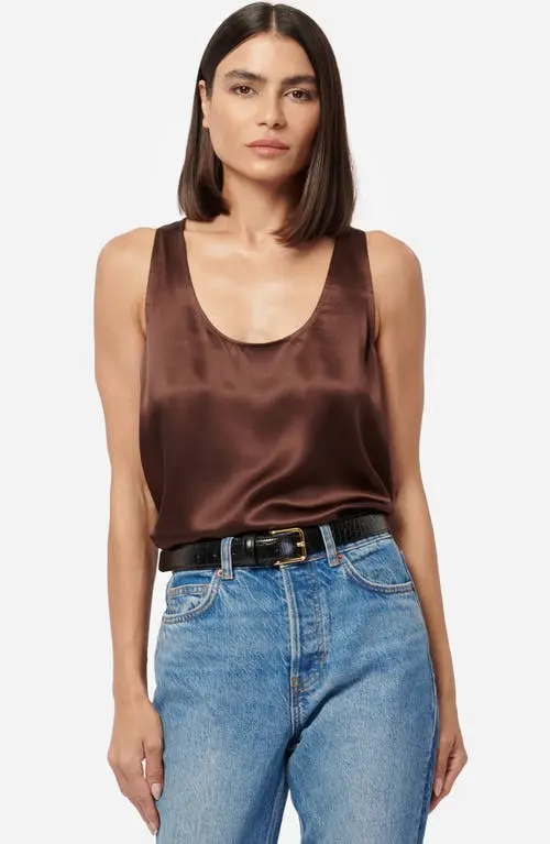 Cami Nyc Jane Silk Charmeuse Tank - Chocolate