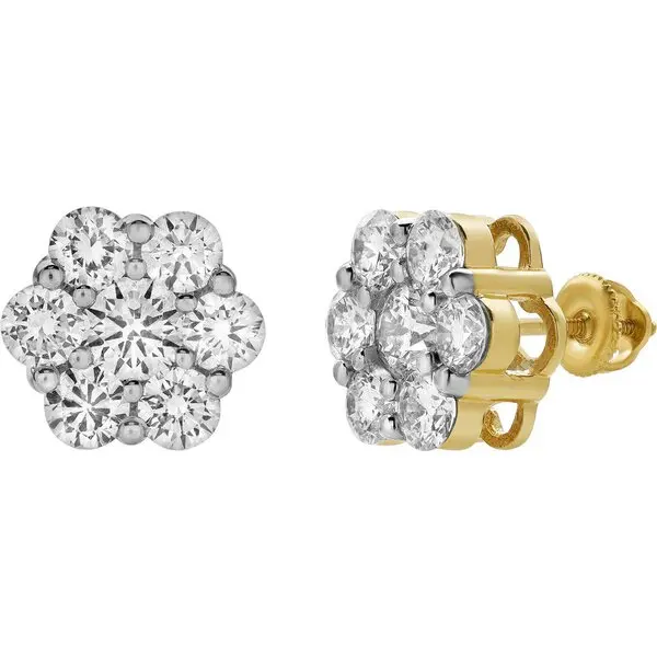 LUVMYJEWELRY Meadow Cluster Lab Grown Diamond Earrings - 14k Yellow Gold