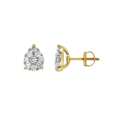 LUVMYJEWELRY Nova Cluster Lab Grown Diamond Earrings - 14k Yellow Gold