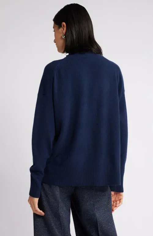 Nordstrom Oversize Cashmere Turtleneck Sweater - Navy Night