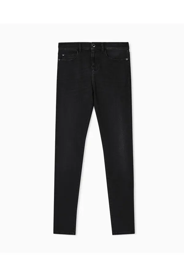 Emporio Armani J20 High-waisted Super-skinny Jeans - Black