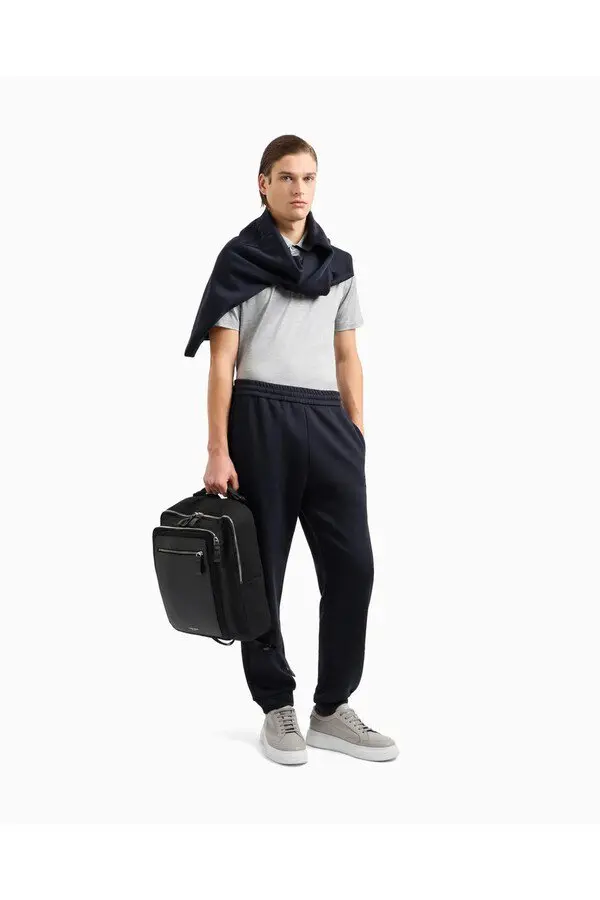 Giorgio Armani Silk And Cotton-mélange Jersey Polo Shirt - Natural