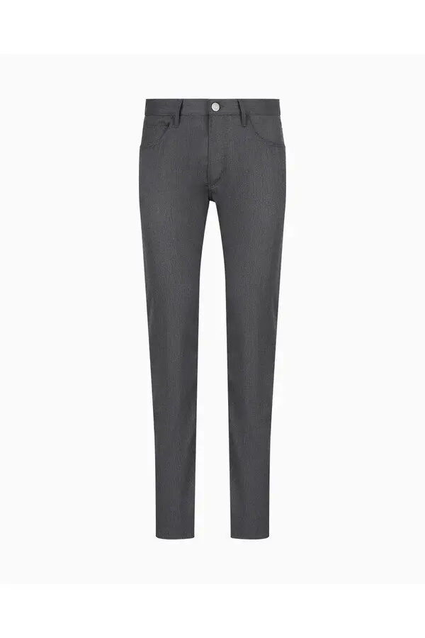 Giorgio Armani Regular-fit Virgin-wool Trousers - Natural