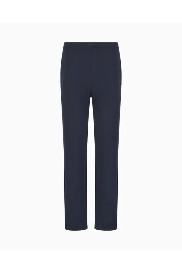 Giorgio Armani Loungewear Trousers In Stretch Modal - Blue