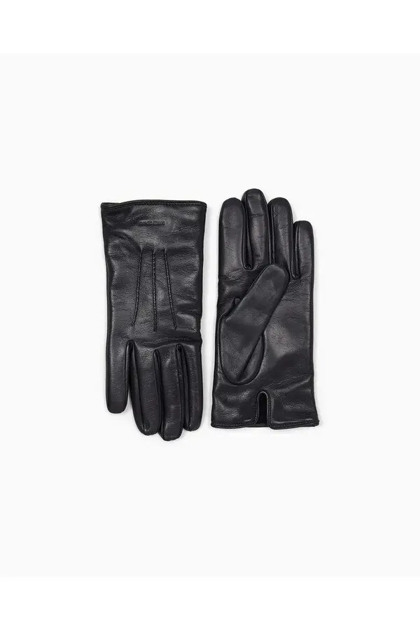 Giorgio Armani Nappa Leather Gloves - Blue