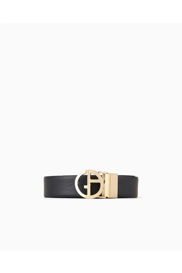 Giorgio Armani Leather Belt - Navy