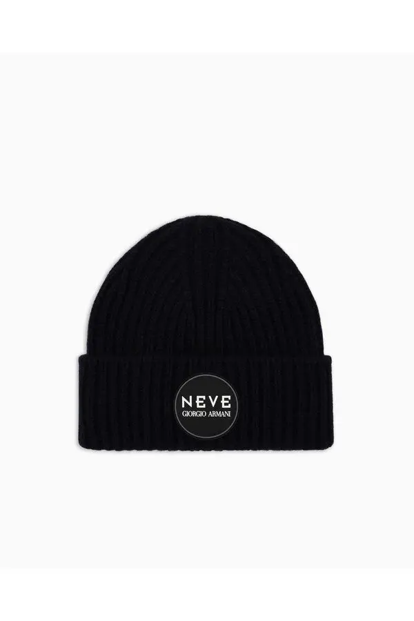 Giorgio Armani Neve Cashmere Beanie - Navy