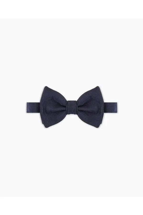 Giorgio Armani Pure Silk Knotted Bow Tie - Blue
