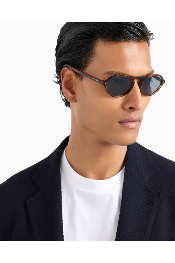 Giorgio Armani Oval Sunglasses - Brown | Editorialist display picture 1