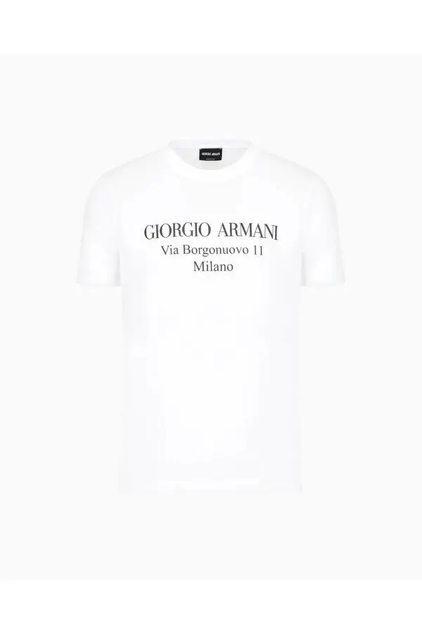 Giorgio Armani Borgonuovo 11 Crew-neck T-shirt In Pima Cotton Jersey - White