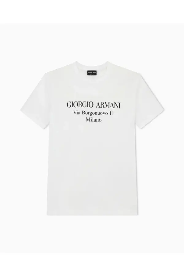 Giorgio Armani Borgonuovo 11 Crew-neck T-shirt In Pima Cotton Jersey - White