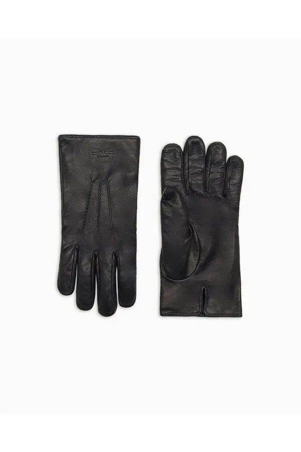 Giorgio Armani Nappa Leather Gloves - Blue