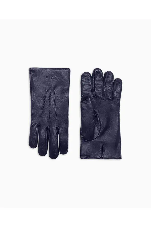 Giorgio Armani Nappa Leather Gloves - Blue