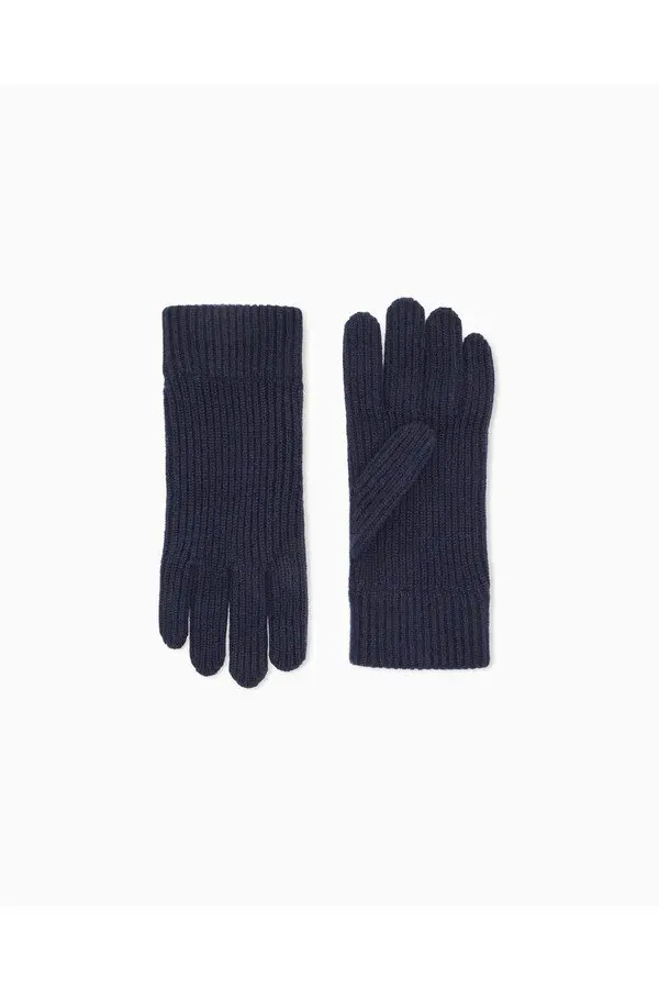 Giorgio Armani Cashmere Knit Gloves - Blue