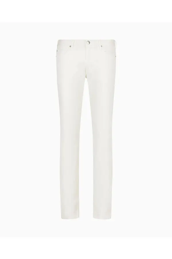 Emporio Armani J06 Stretch-twill Slim-fit Trousers - White