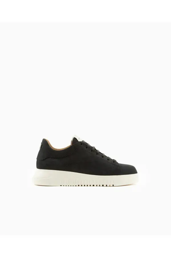 Emporio Armani Nubuck Sneakers - Black