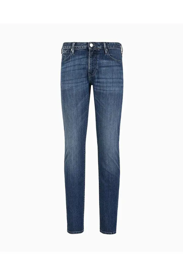 Emporio Armani J06 Slim-fit Twill-melange Jeans - Blue