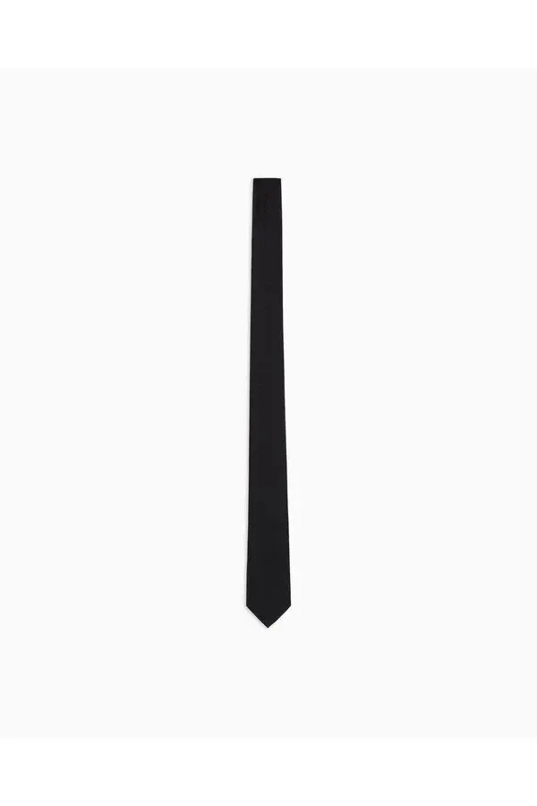 Emporio Armani Pure Silk Jacquard Eagle Tie - Black