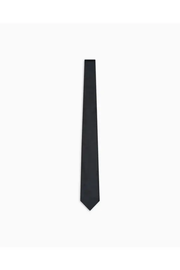 Emporio Armani Jacquard Micro-motif Neck Tie - Black