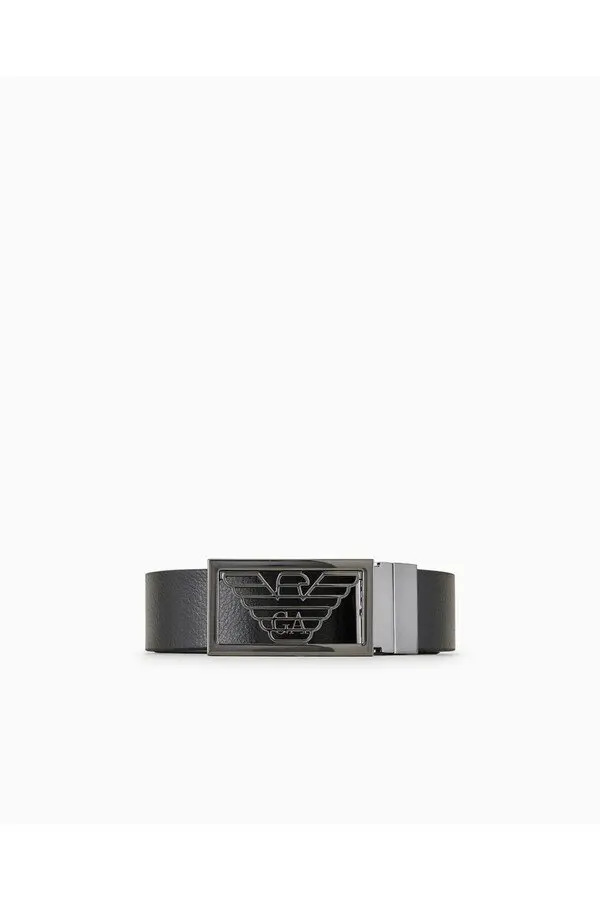 Emporio Armani Reversible Leather Belt - Grey