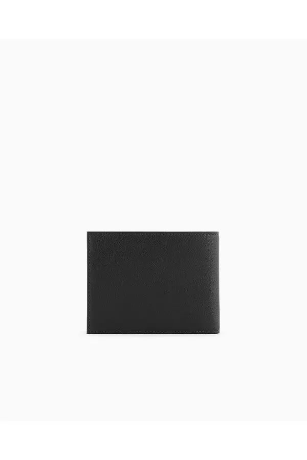 Emporio Armani Tumbled-leather Bi-fold Wallet With Outer Pocket