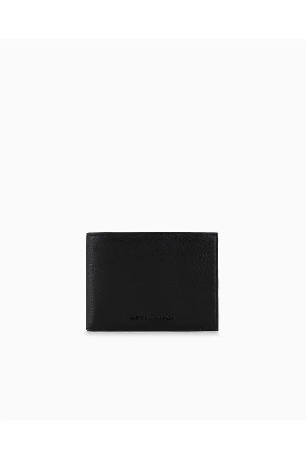 Emporio Armani Tumbled-leather Wallet With Coin Purse - Black